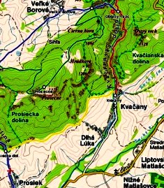 KVAČIANSKA DOLINA ubytovanie turistika mapa mlyn